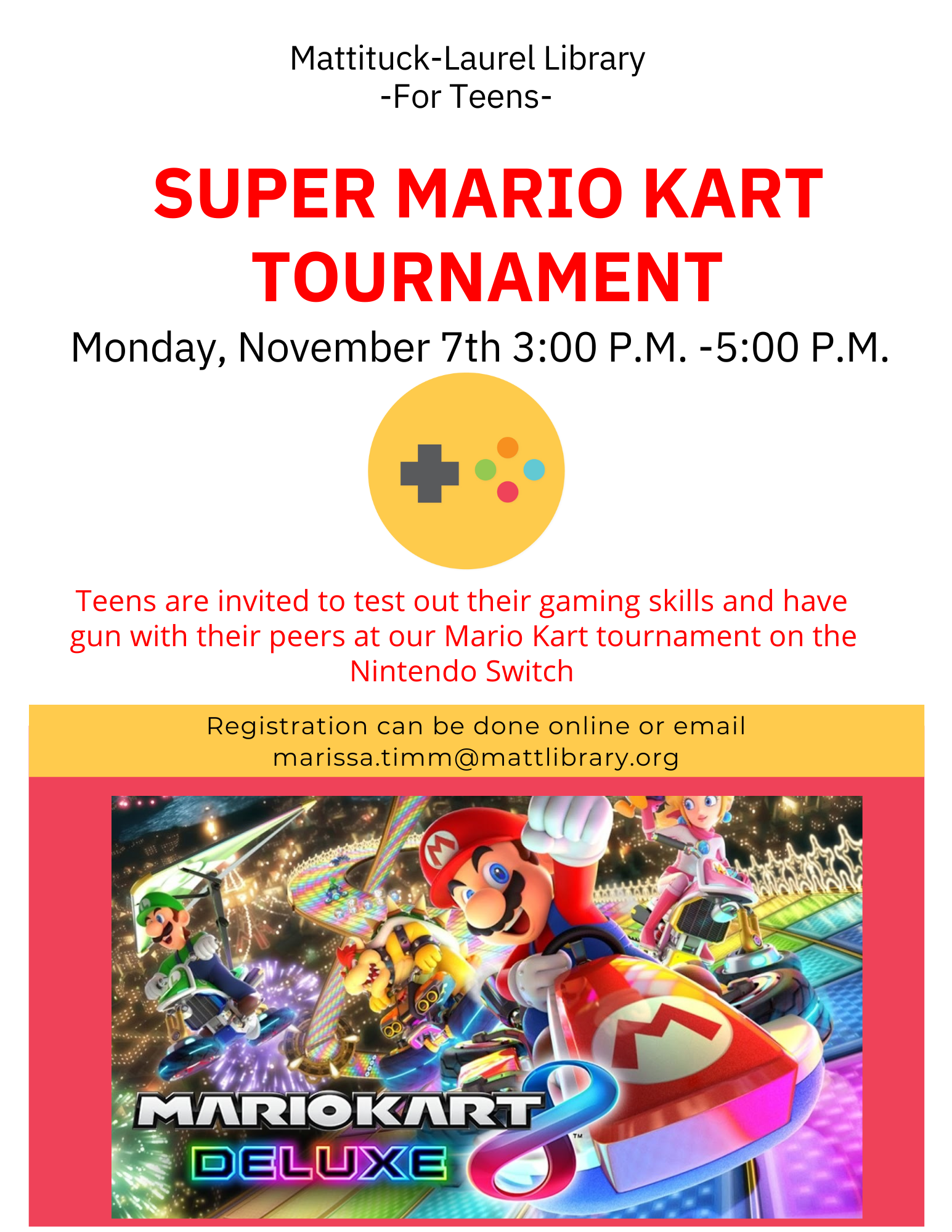 Super Mario Tournament | Mattituck-Laurel Library